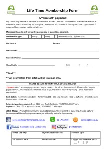 GBLC - Lifetime Membership Form